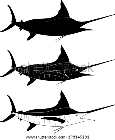 Marlin Striped Vector Silhouette Stock Vector (Royalty Free) 198145181 ...
