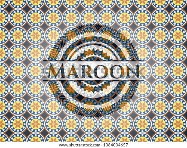Maroon Arabic Style Badge Arabesque Decoration Stock Vector (Royalty ...