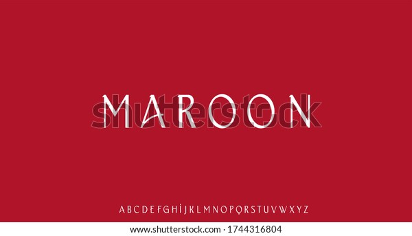 Maroon Luxury Elegant Alphabet Set Glamour Stock Vector (Royalty Free ...