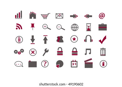 Maroon Web Icons Stock Vector (Royalty Free) 49190602 | Shutterstock