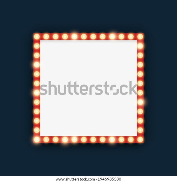 Marquee Lights Square Frame Illustration Stock Vector (Royalty Free ...