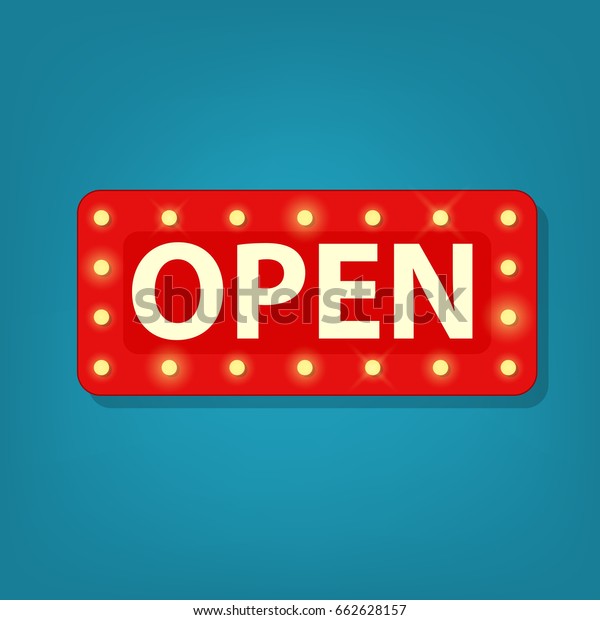 Marquee Open Sign Vector Illustration Stock Vector (Royalty Free ...