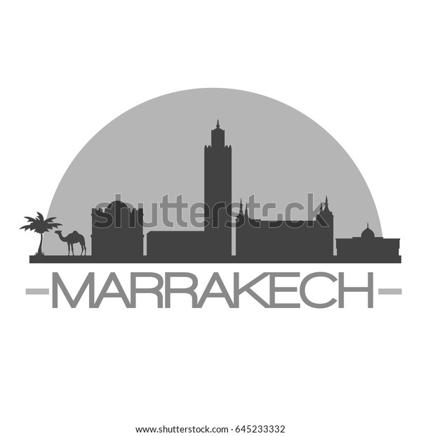 Marrakech Skyline Silhouette Skyline Stamp Vector Stock Vector (Royalty ...