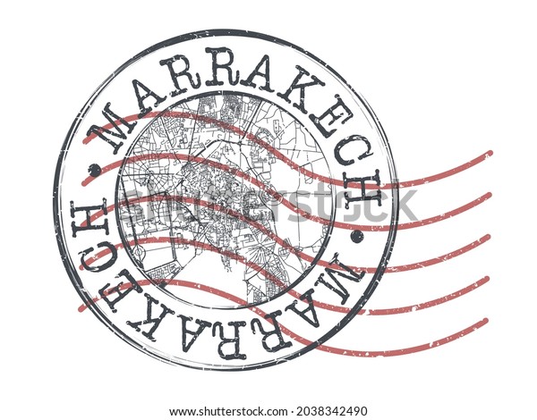 Marrakesh Morocco Stamp Map Postal Silhouette Stock Vector (Royalty ...