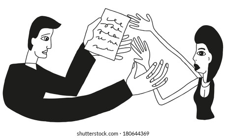 Marriage Contract Vector Cartoon Stock Vector (Royalty Free) 180644369 ...