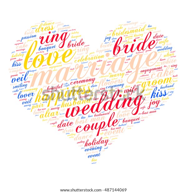 Marriage Word Cloud Vector Illustration Stock Vector (Royalty Free ...