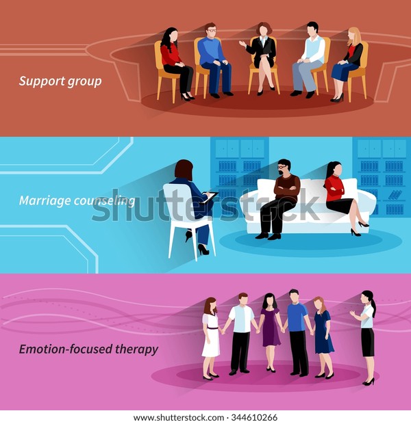Marriages Relationship Counseling Support Group Therapy Stock Vector ...