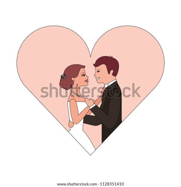 Married Couple Heart Isolated Icon Stock Vector (Royalty Free ...