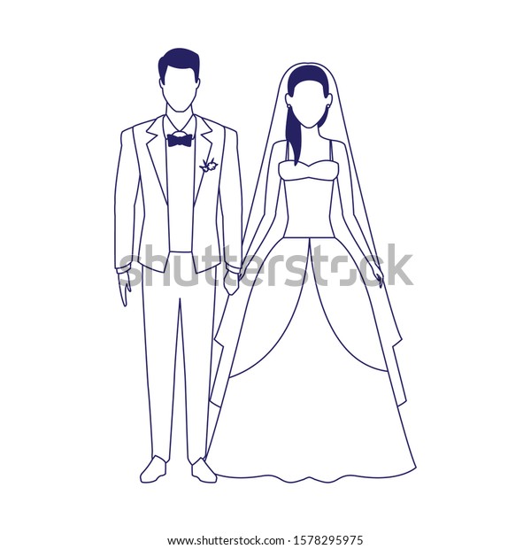 Married Couple Icon Over White Background Stock Vector (Royalty Free ...