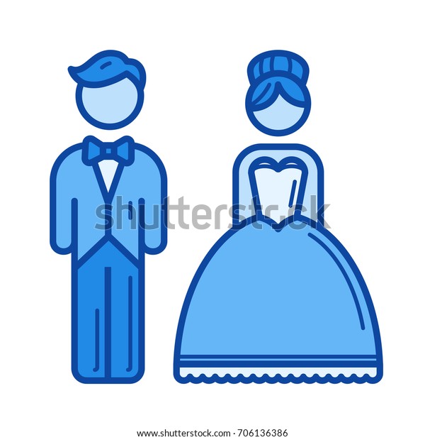 Married Couple Vector Line Icon Isolated Stock Vector (Royalty Free ...