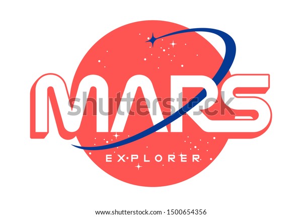 Mars Explorer Slogan T Shirt Design Stok Vektör (Telifsiz) 1500654356