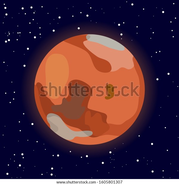 Mars Red Planet Illustration On Star Stock Vector (Royalty Free ...