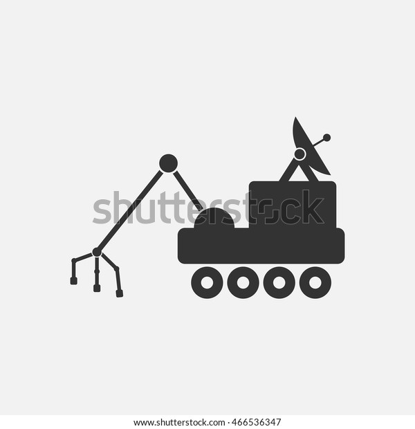 Mars Rover Icon Silhouette Flat Design Stock Vector (Royalty Free ...