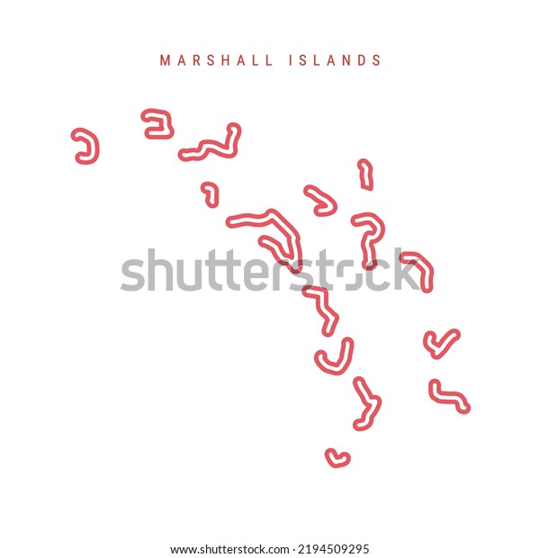 Marshall Islands Editable Outline Map Marshallese: เวกเตอร์สต็อก (ปลอด ...