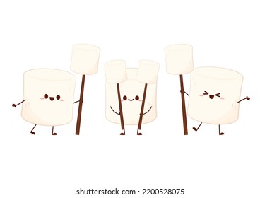 Marshmallow Cartoon Marshmallow Character Design Marshmallow Stock ...