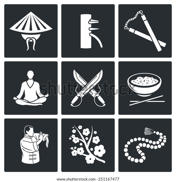 Martial Arts Wing Chun Vector Icons Stock Vector (Royalty Free ...