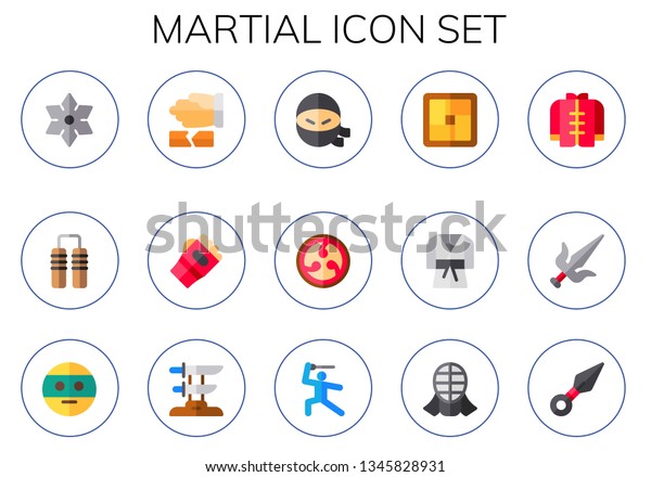 Martial Icon Set 15 Flat Martial: เวกเตอร์สต็อก (ปลอดค่าลิขสิทธิ์ ...