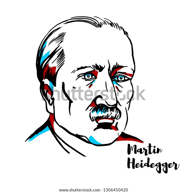 Martin Heidegger Engraved Vector Portrait Ink Stock Vector (Royalty ...