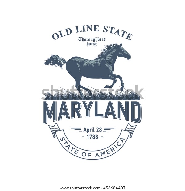 Maryland Old Line State Stylized Emblem Stock Vector (Royalty Free ...