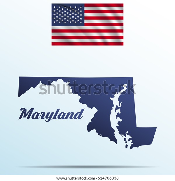 Maryland State Shadow Usa Waving Flag Stock Vector (Royalty Free ...