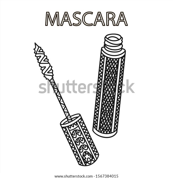 Mascara Line Illustrationhand Drawn Vector Illustrationvector Stock ...