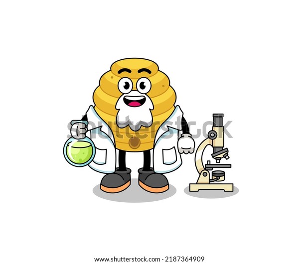 Mascot Bee Hive Scientist Character Design Stock Vector (Royalty Free ...