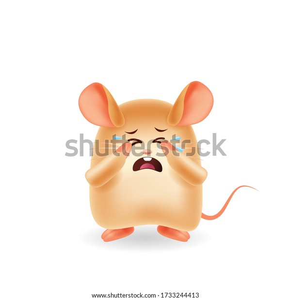 Mascot Cartoon Illustration Mouse Crying Isolated Stock Vector (Royalty ...