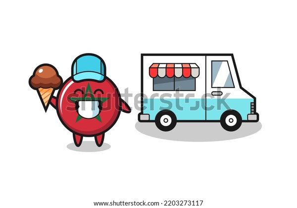 Mascot Cartoon Morocco Flag Ice Cream Stock Vector (Royalty Free ...