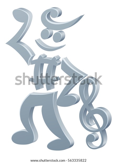 Mascot Character Made Musical Notes Music Stock Vector (Royalty Free ...