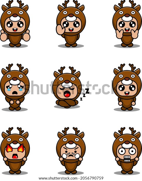 Mascot Costume Expression Bundle Set Deer Stock Vector (Royalty Free ... Mascot Costume Expression Bundle Set Deer Stock Vector (Royalty Free ...