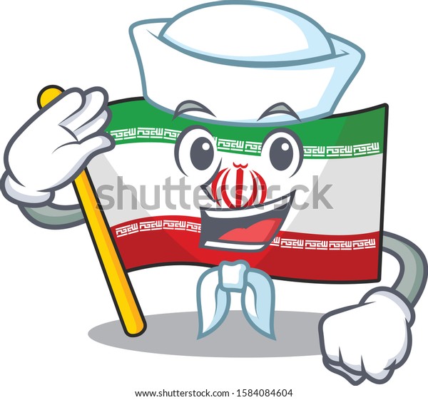 Mascot Cute Flag Iran Sailor Cartoon Stock Vector (Royalty Free ...