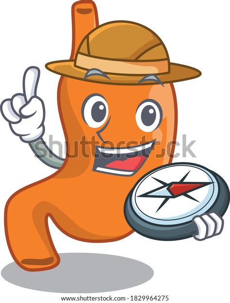 Mascot Design Concept Stomach Explorer Using Stock Vector (Royalty Free ...