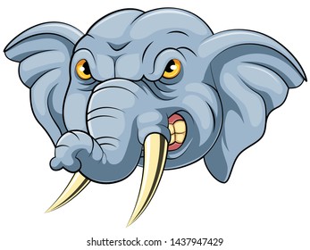 Mascot Head Angry Elephant Stock Vector (Royalty Free) 1437947429 ...