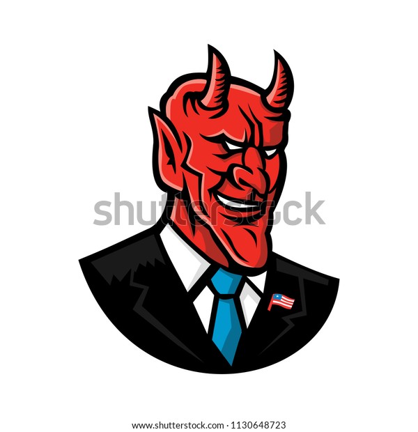 Mascot Icon Illustration Bust Demon Devil Stock Vector (Royalty Free ...