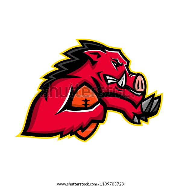 Mascot Icon Illustration Bust Red Wild Stock Vector (Royalty Free ...