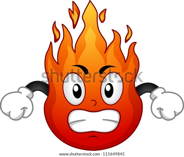 Mascot Illustration Featuring Angry Fire Fighting Stock Vector (Royalty ...