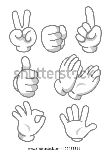 Mascot Illustration Featuring Different Hand Gestures Stock Vector ...