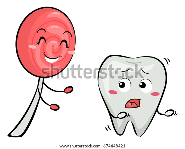 Mascot Illustration Featuring Scared Tooth Being Stock Vector (Royalty ...