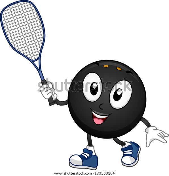 Mascot Illustration Featuring Squash Ball Holding Stock Vector (Royalty ...