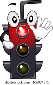 Mascot Illustration Featuring Stop Light Stock Vector (Royalty Free ...