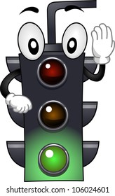 Mascot Illustration Featuring Stop Light Stock Vector (Royalty Free ...