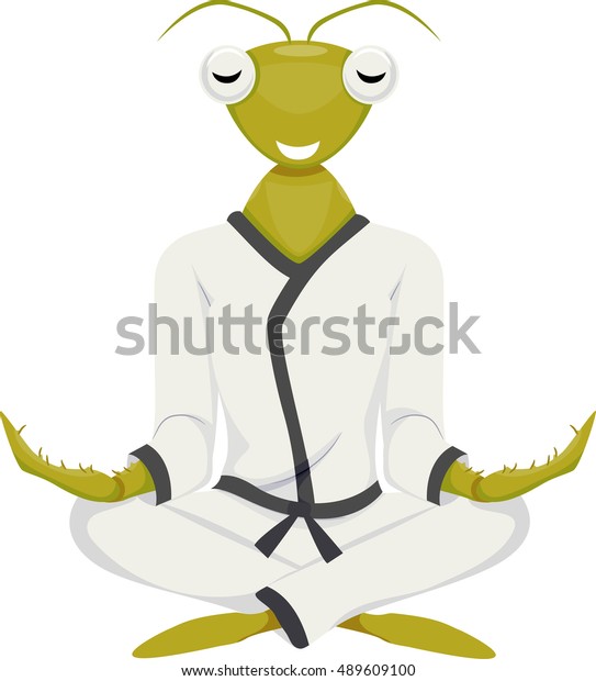 Mascot Illustration Praying Mantis Karate Costume Stock Vector (Royalty ...
