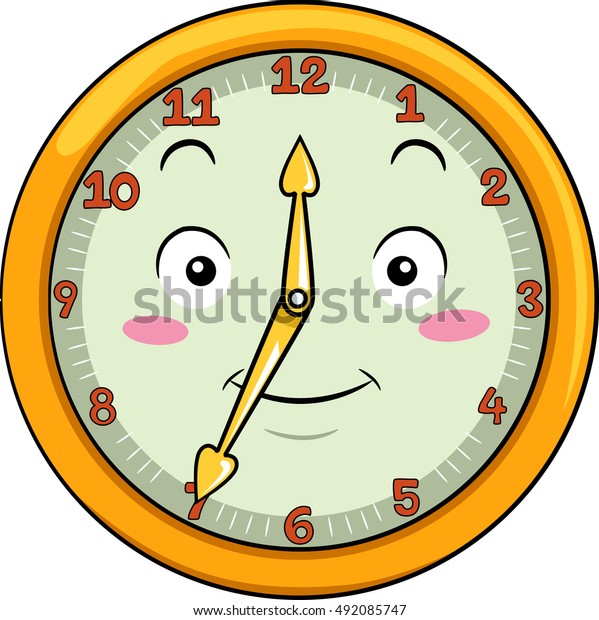Mascot Illustration Smiling Clock Hands Pointing Stock Vector (Royalty ...