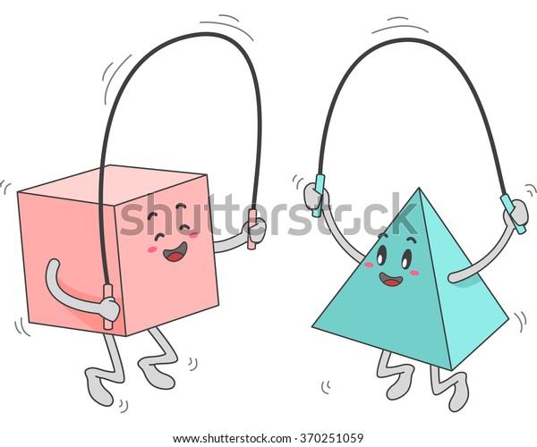 Mascot Illustration Square Triangle Shapes While Stock Vector (Royalty ...