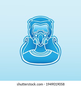 Mascot Logo Blue Soldier Gradient Background Stock Vector (Royalty Free ...