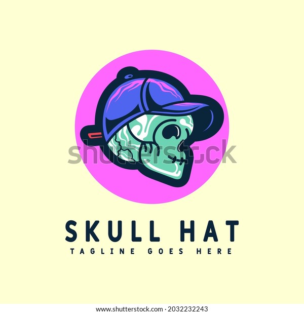 Mascot Logo Skull Hat Brand Illustration Stock Vector (Royalty Free ...