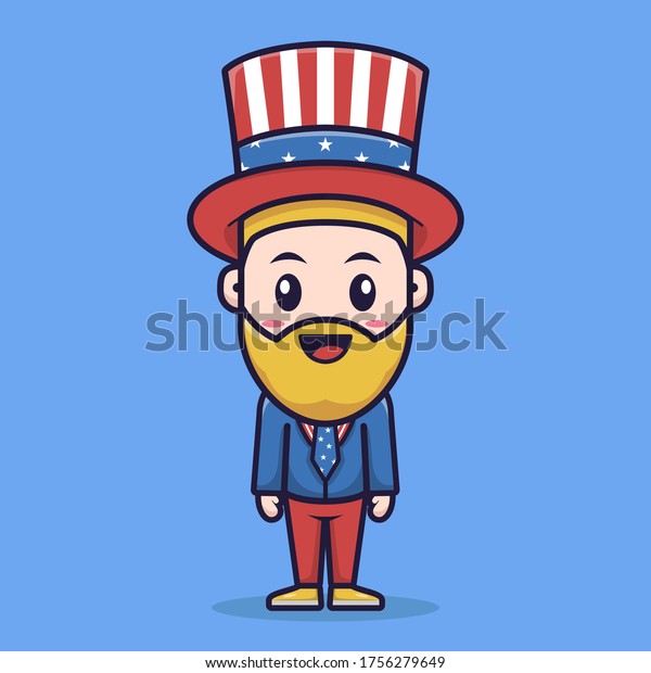 Mascot Uncle Sam Character Design Man Stock Vector (Royalty Free ...