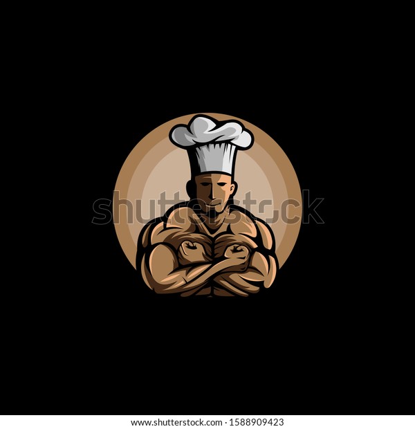 Masculine Chef Logo Vector Icon Illustration Stock Vector (Royalty Free ...
