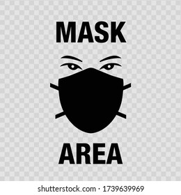 Mask Area Icon Vector Safety Protection Stock Vector (Royalty Free ...