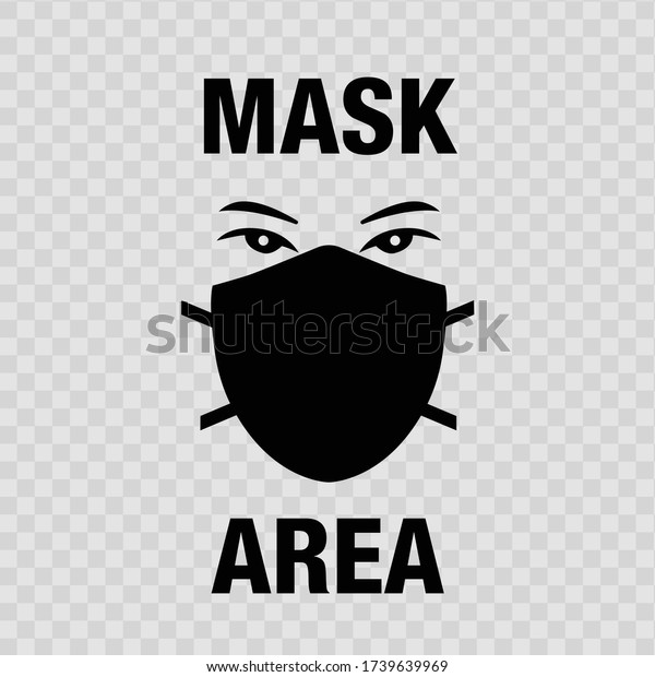 Mask Area Icon Vector Safety Protection Stock Vector (Royalty Free ...